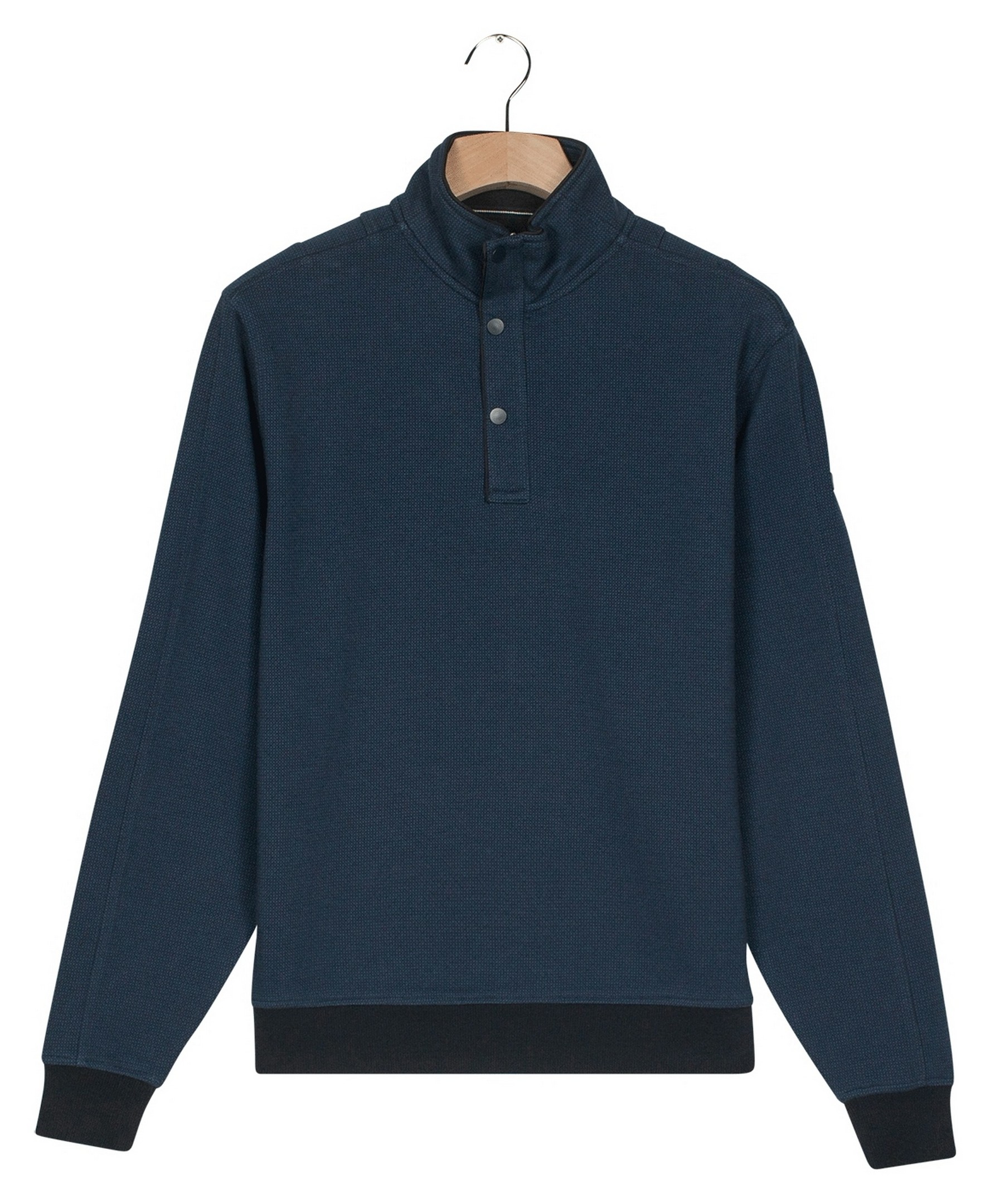 Baileys Half Zip And Press Buttons Collar Jacquard Subtle Texture Sweat ...