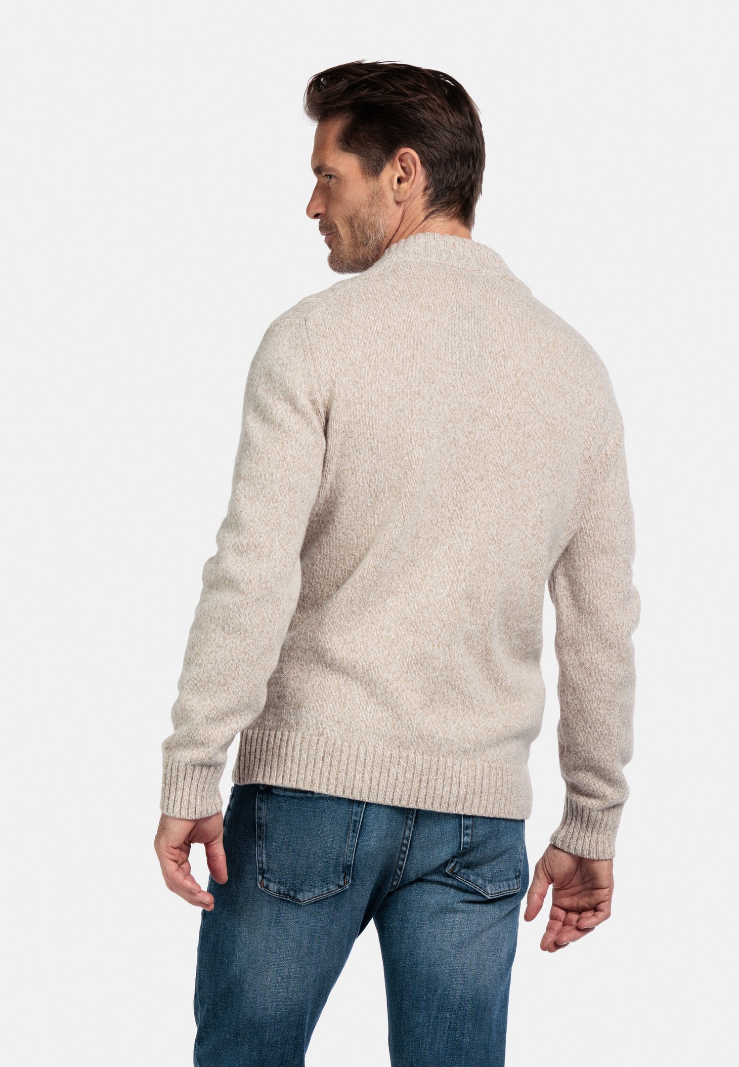 Baileys Vertical Texture Half Zip Front Drop Needle Knit Trui in kleur ...