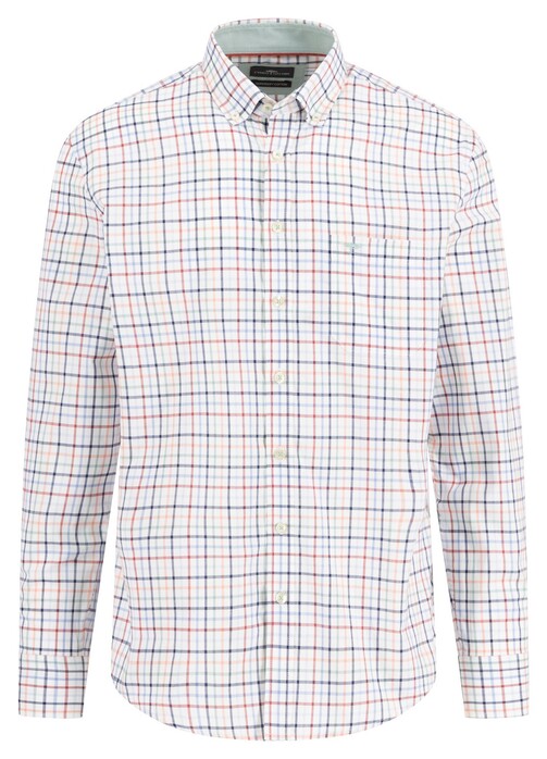 Fynch-Hatton Colorful Combi Multi Check Overhemd in kleur Berry-Blue ...
