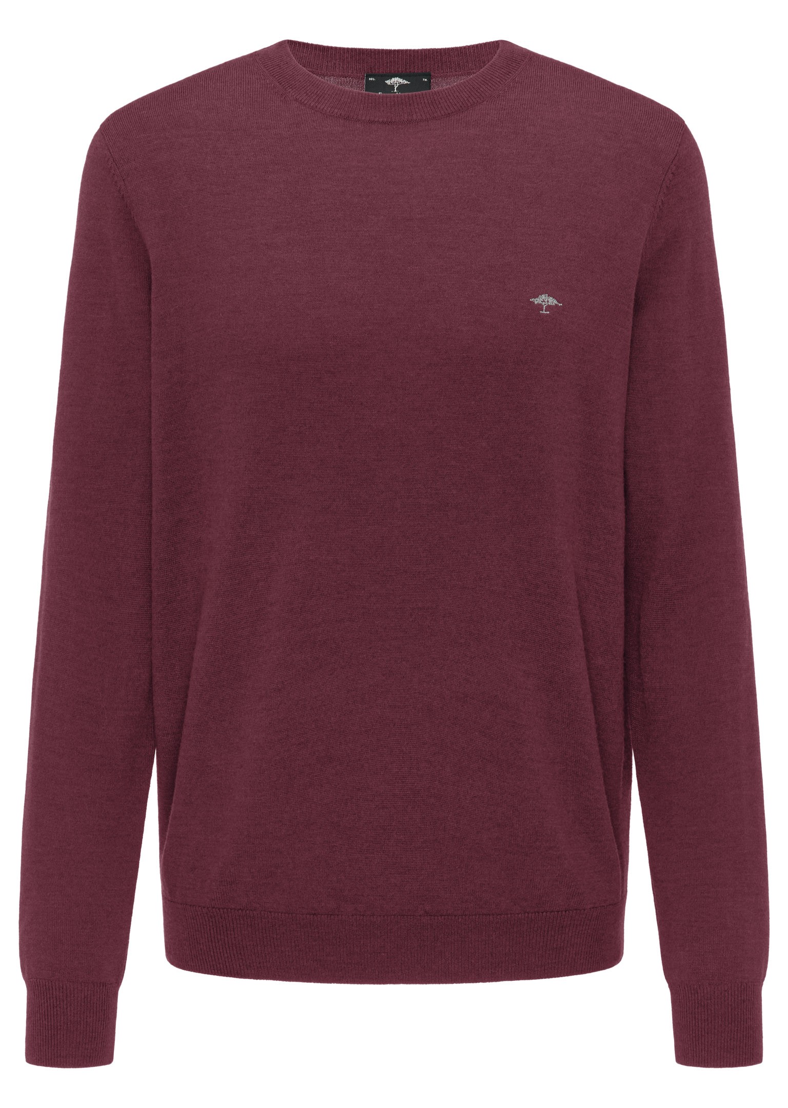 Fynch-Hatton Merino Ronde Hals Trui in kleur Merlot | Jan Rozing Mannenmode