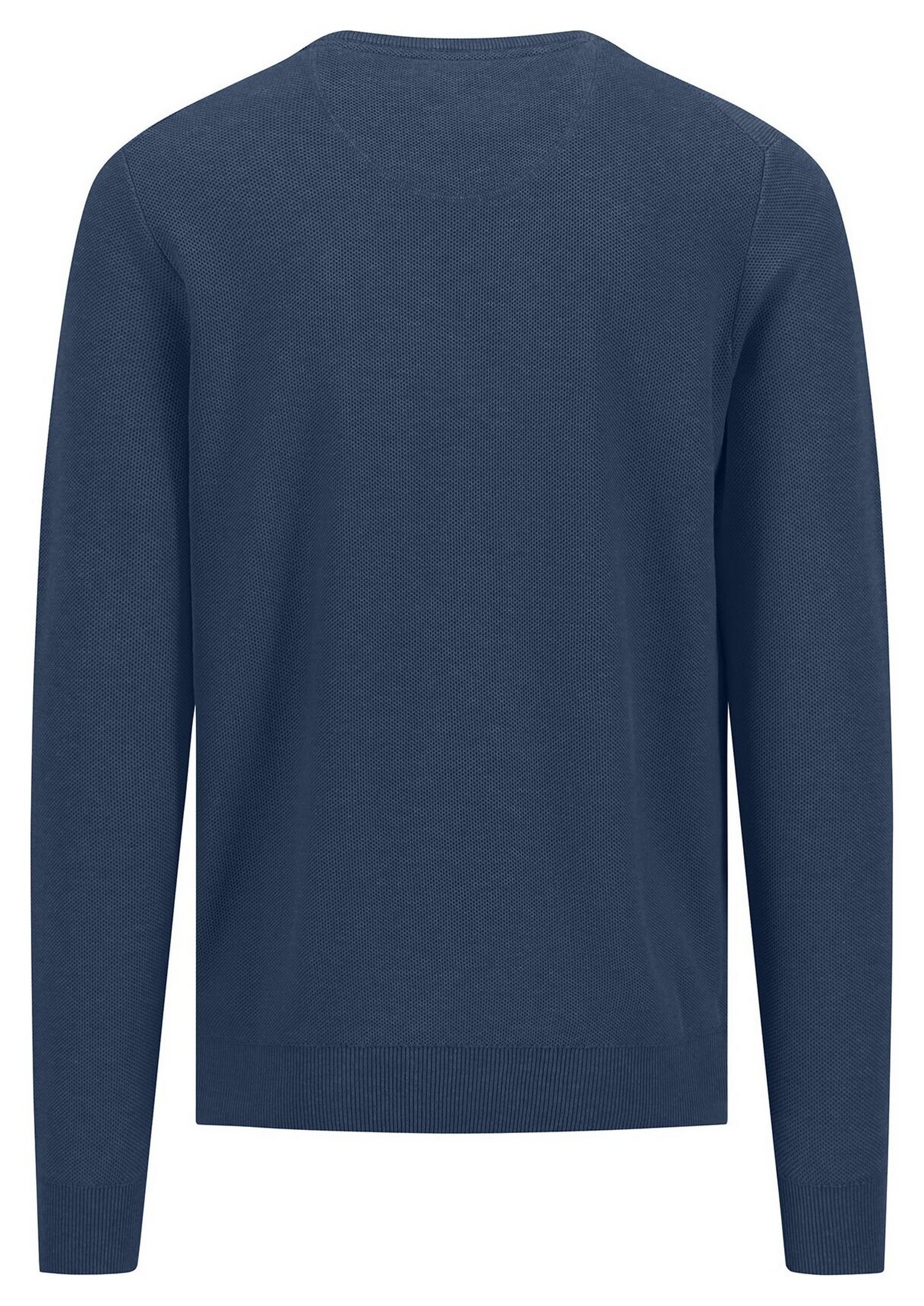 Fynch-Hatton O-Neck Uni Color Cotton Structure Trui in kleur Night ...