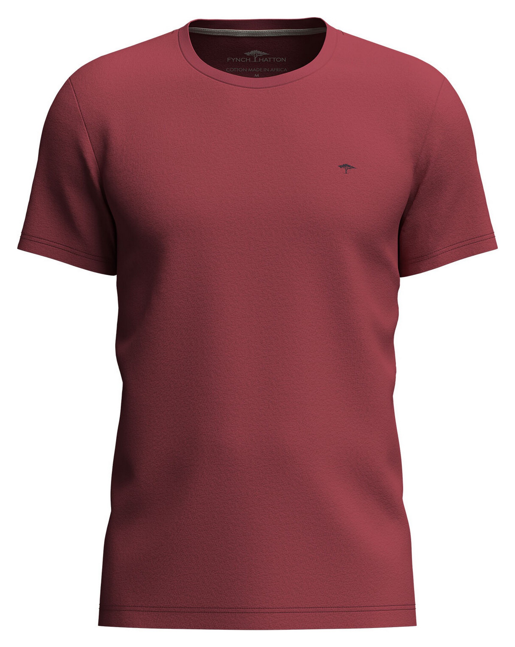Fynch-Hatton Uni Color Crew Neck Cotton T-Shirt in kleur Berry | Jan ...