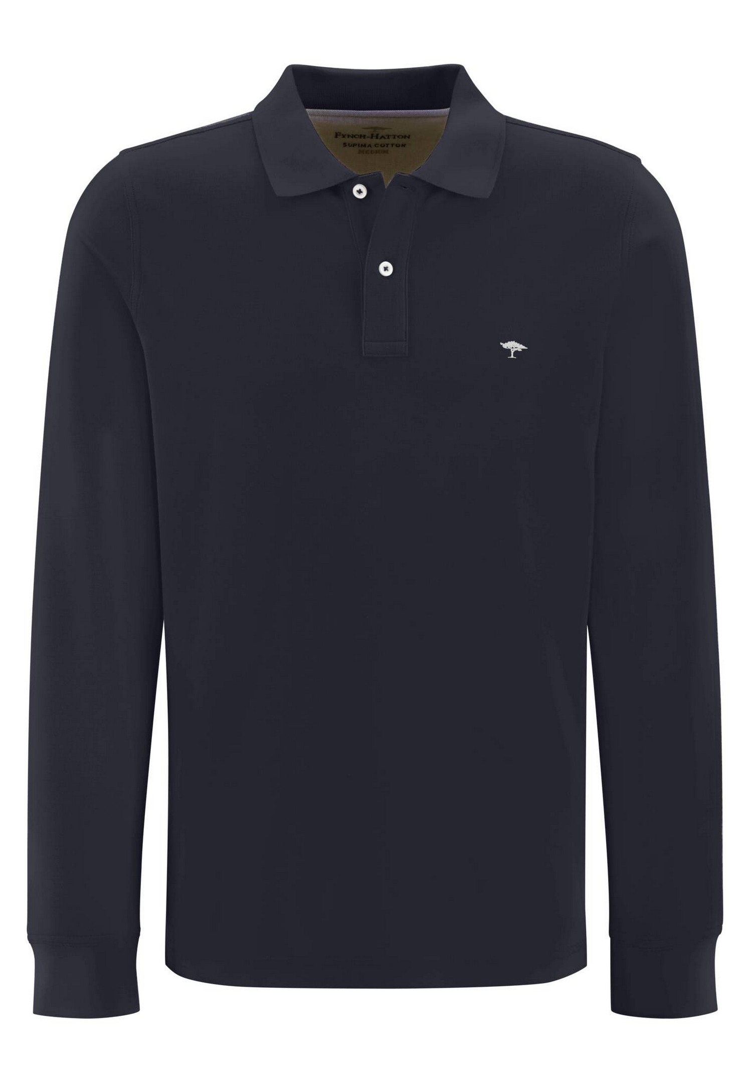 Fynch-Hatton Uni Polo Longsleeve in kleur Navy | Jan Rozing Mannenmode