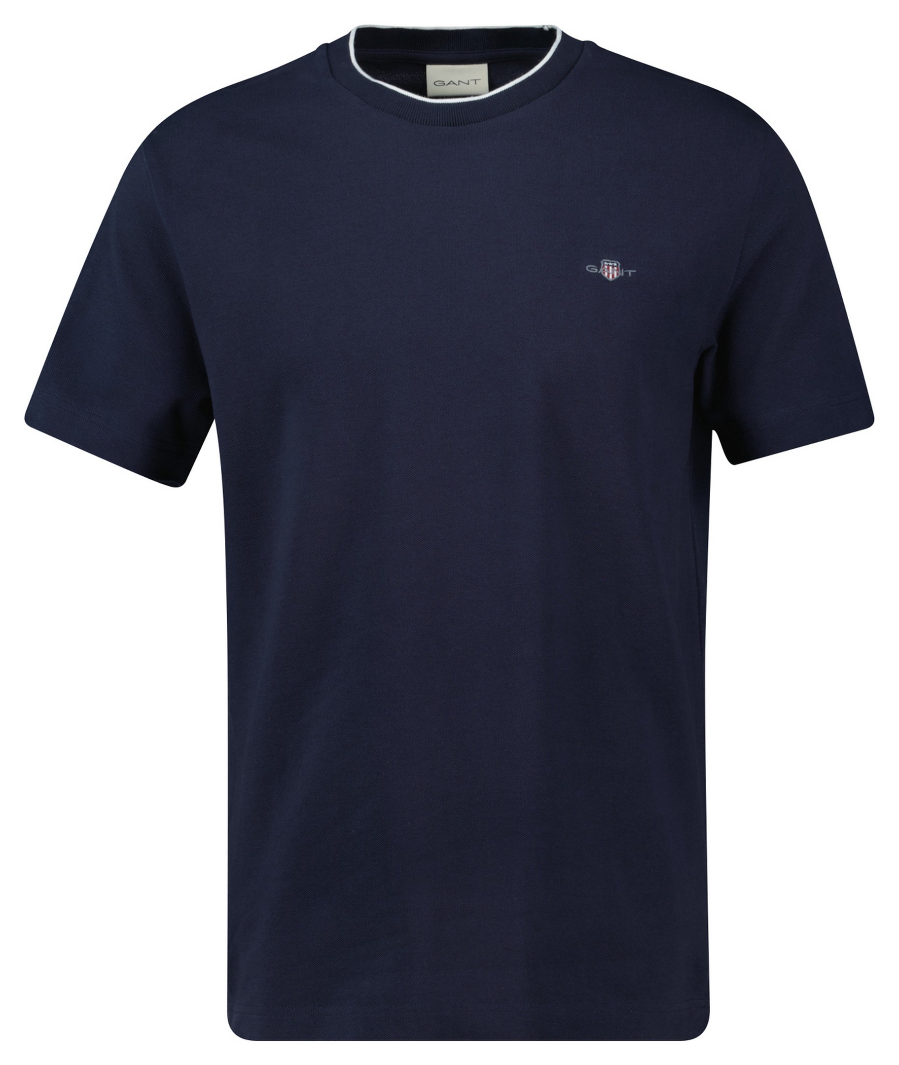 Gant Short Sleeve Uni Color Piqué T-Shirt in kleur Avond Blauw | Jan ...