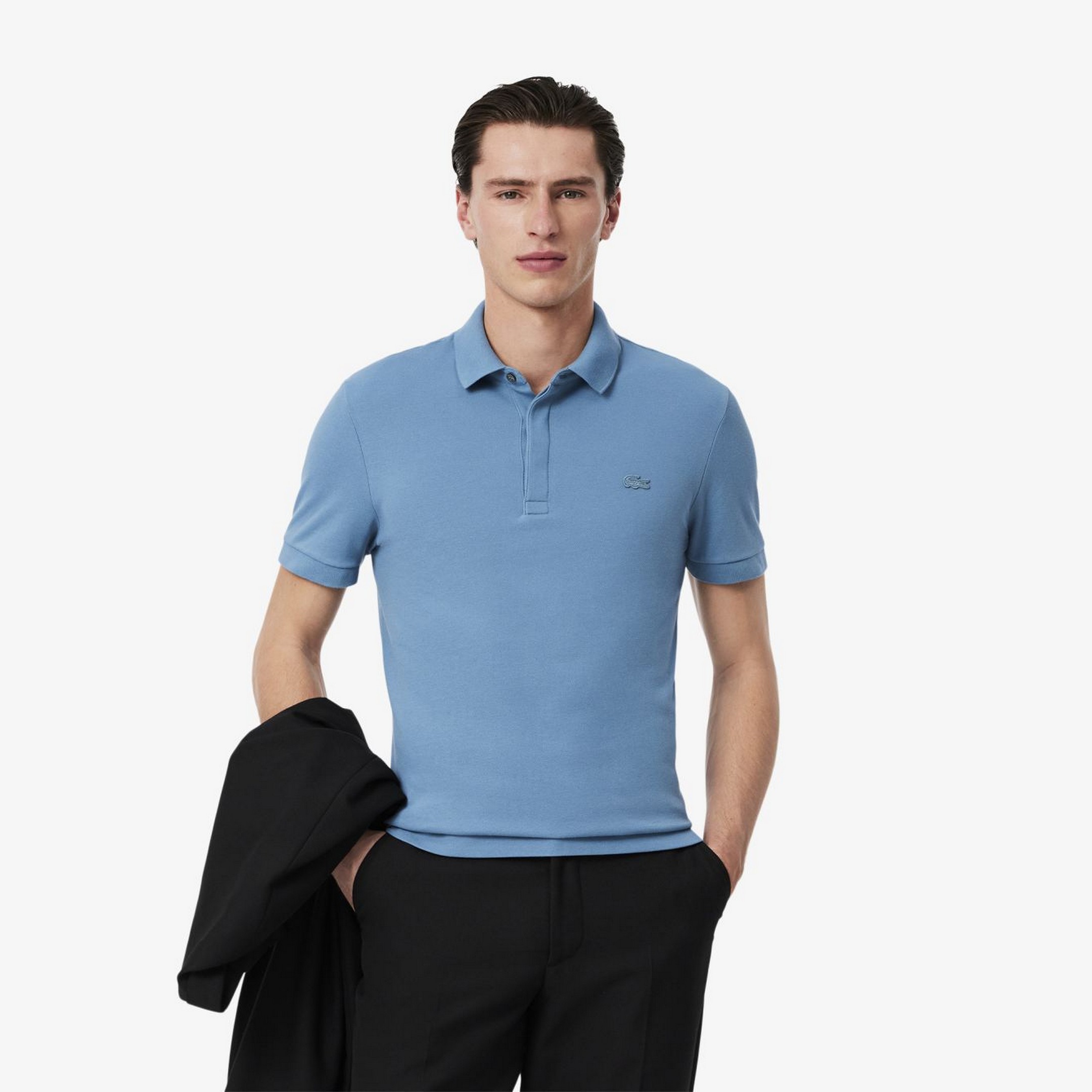 Lacoste Smart Paris Stretch Cotton Piqué Hidden Button Placket Polo in ...