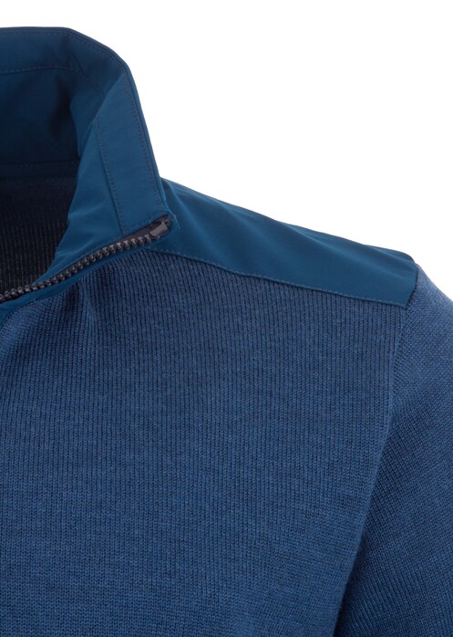 Paul & Shark Soft Merino Zipper Trui in kleur Midden Blauw | Jan Rozing ...