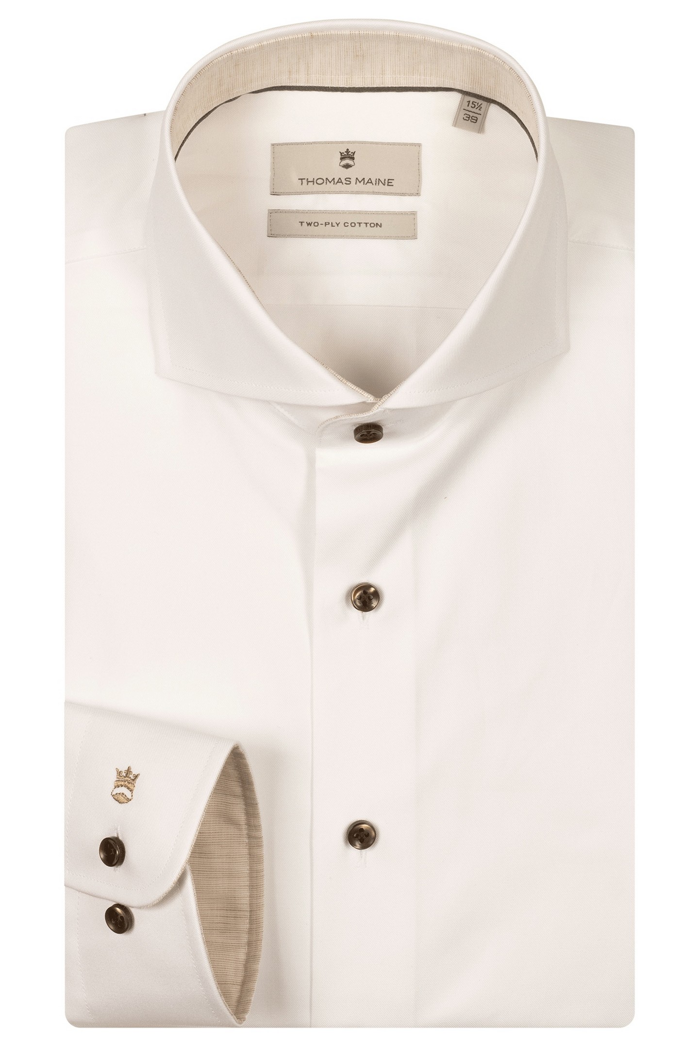 Thomas Maine Bari Cutaway Cotton Two-Ply Twill Subtle Uni Color ...