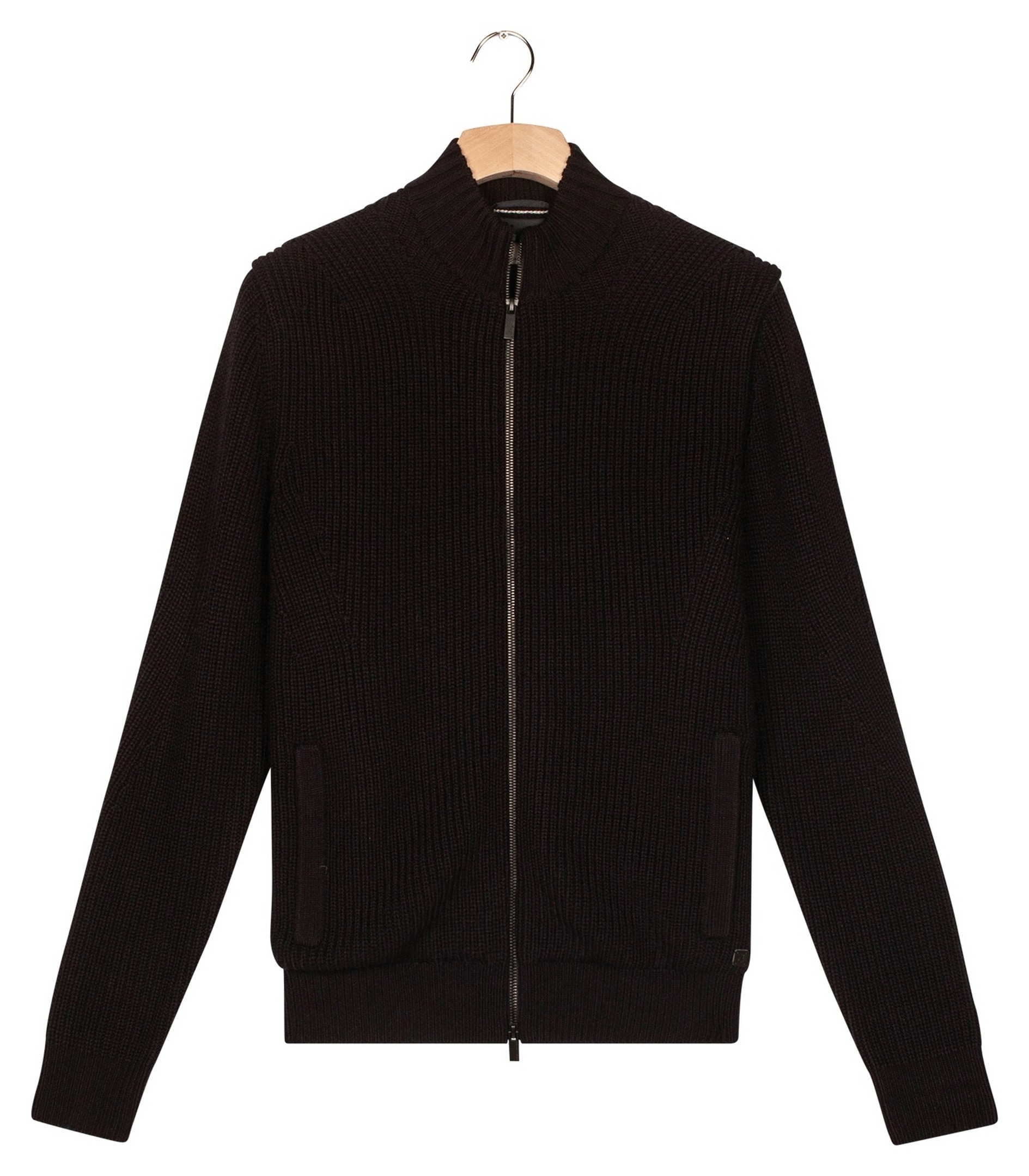 Thomas Maine Full Two-Way Zip With Lining Half Cardigan Rib Knit Vest ...